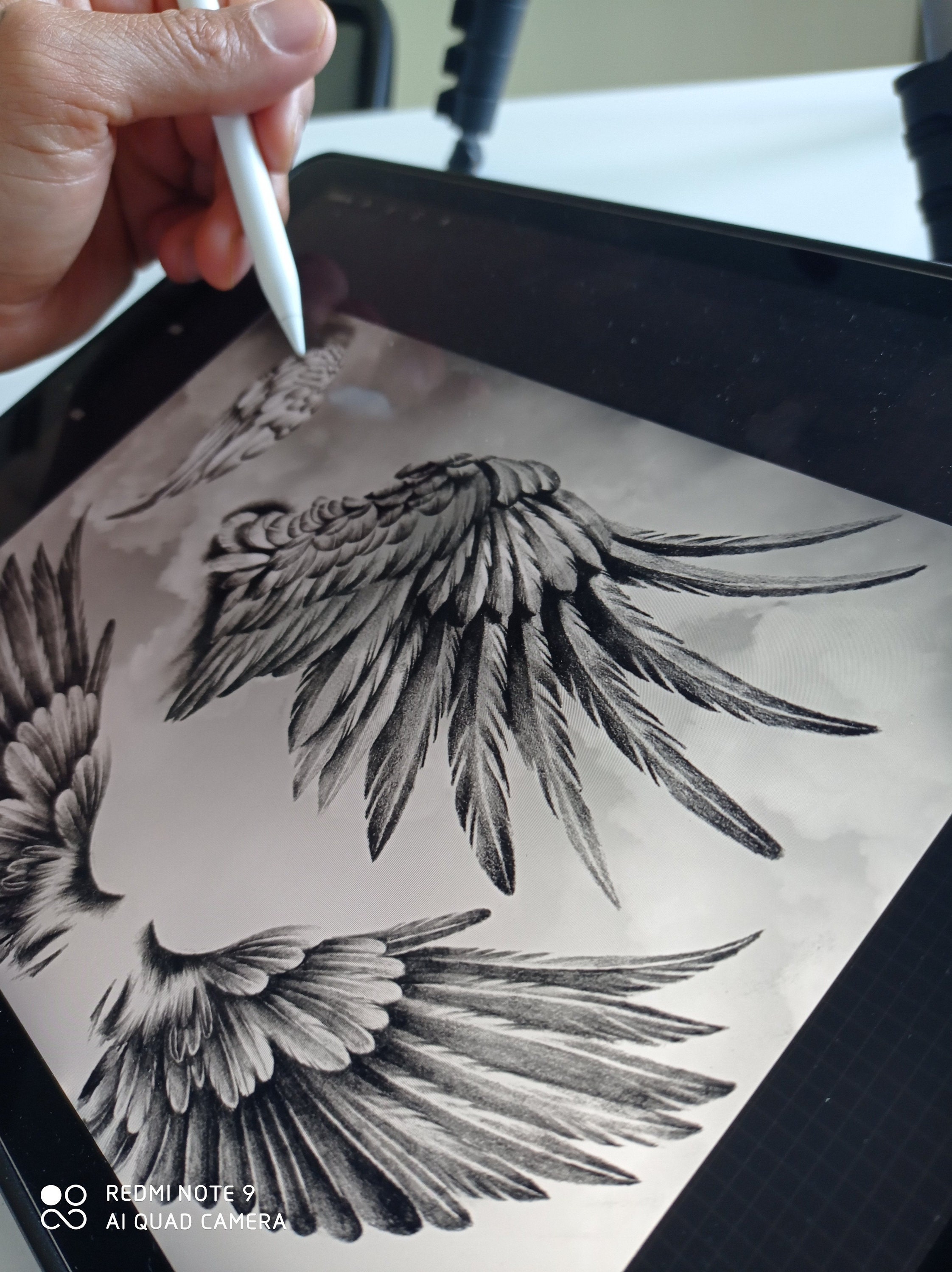 Realistic Wings Tattoo