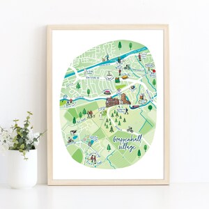 Grappenhall Village Map Art Print, Home Decor - Etsy UK