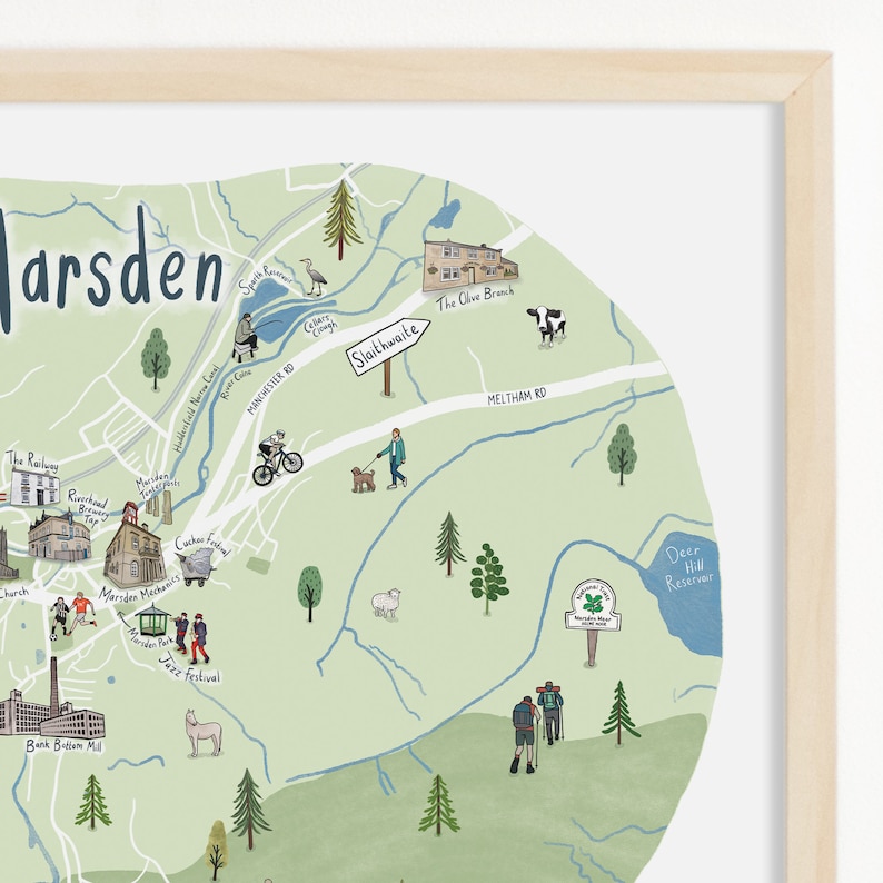 Marsden Illustrated Map A3 Print Map Wall Art - Etsy