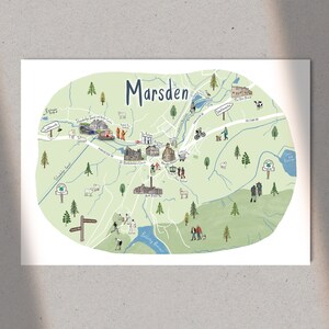 Marsden Illustrated Map A3 Print Map Wall Art | Etsy