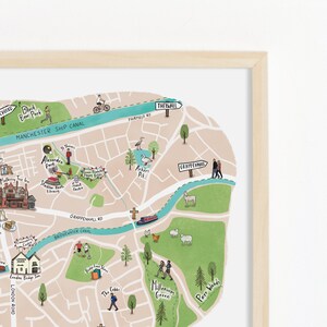 Stockton Heath Map Illustration, A4 / A3 Map, Art Print, Cheshire Wall ...