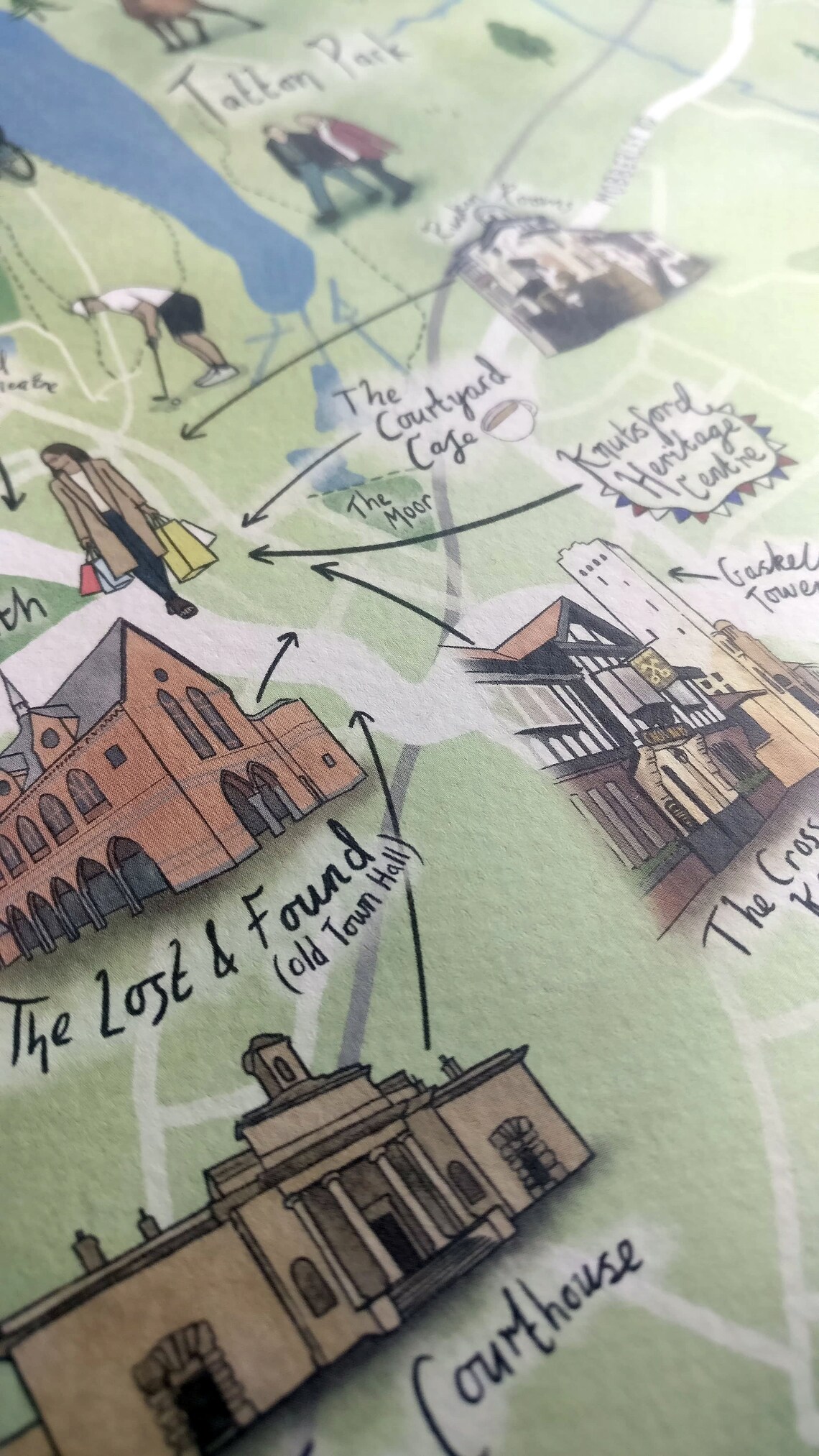 Knutsford Illustrated Map Square Art Print Cheshire Village - Etsy UK