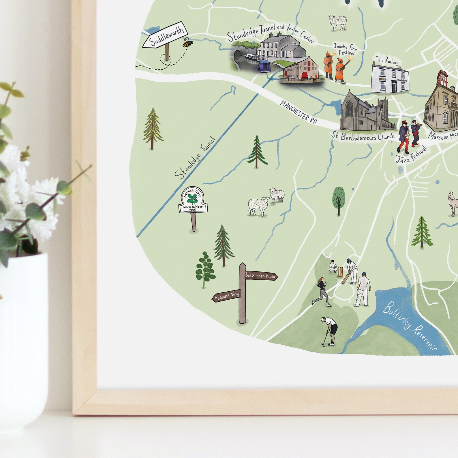 Marsden Illustrated Map A3 Print Map Wall Art - Etsy