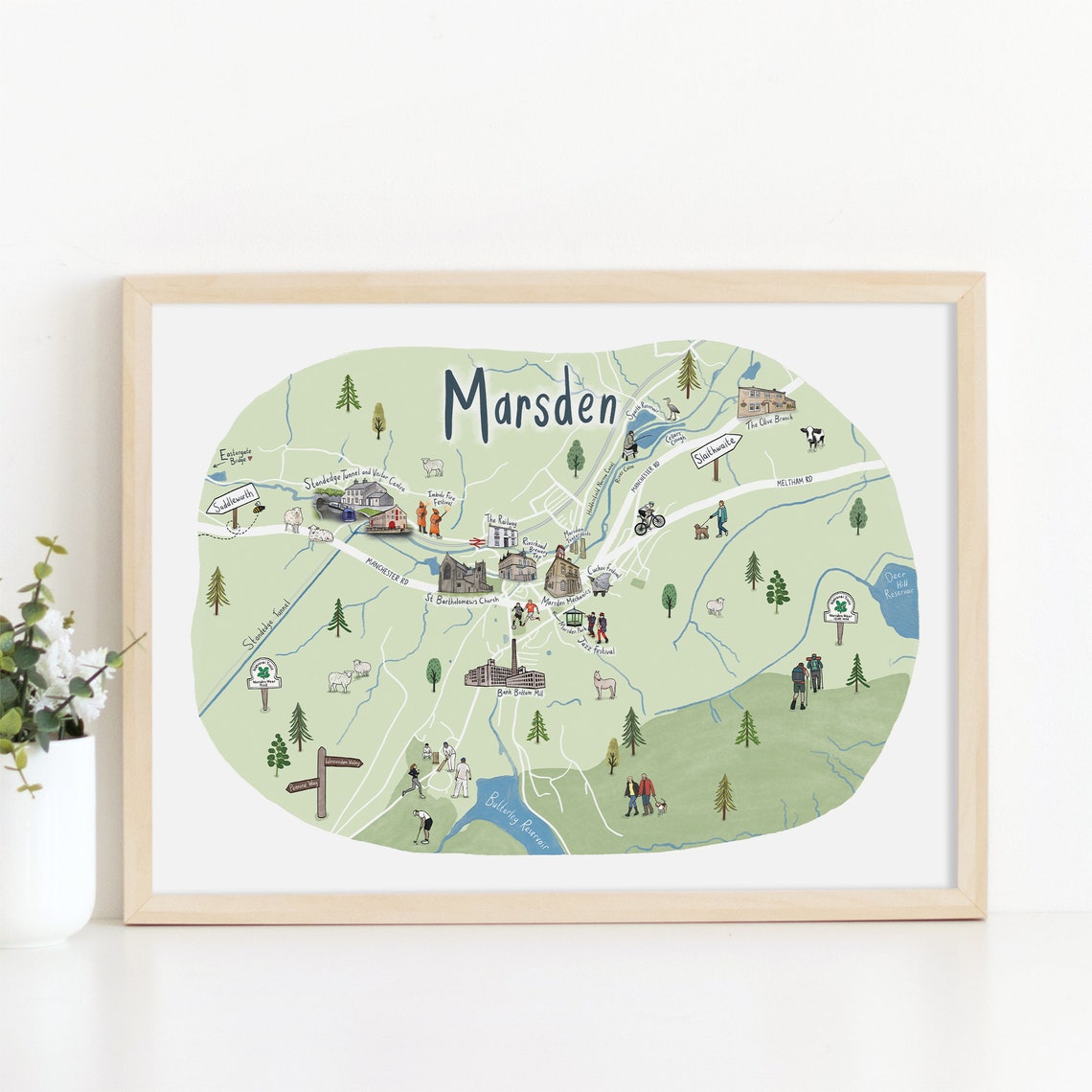 Marsden Illustrated Map A3 Print Map Wall Art - Etsy