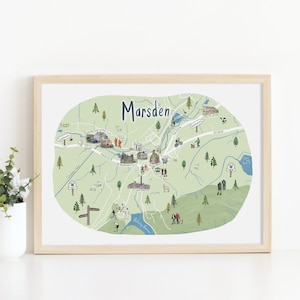 Marsden Illustrated Map A3 Print Map Wall Art | Etsy