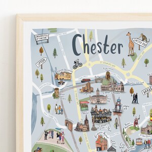 Chester Illustrated Map, A3/A4 Art Print, Cheshire Map - Etsy UK