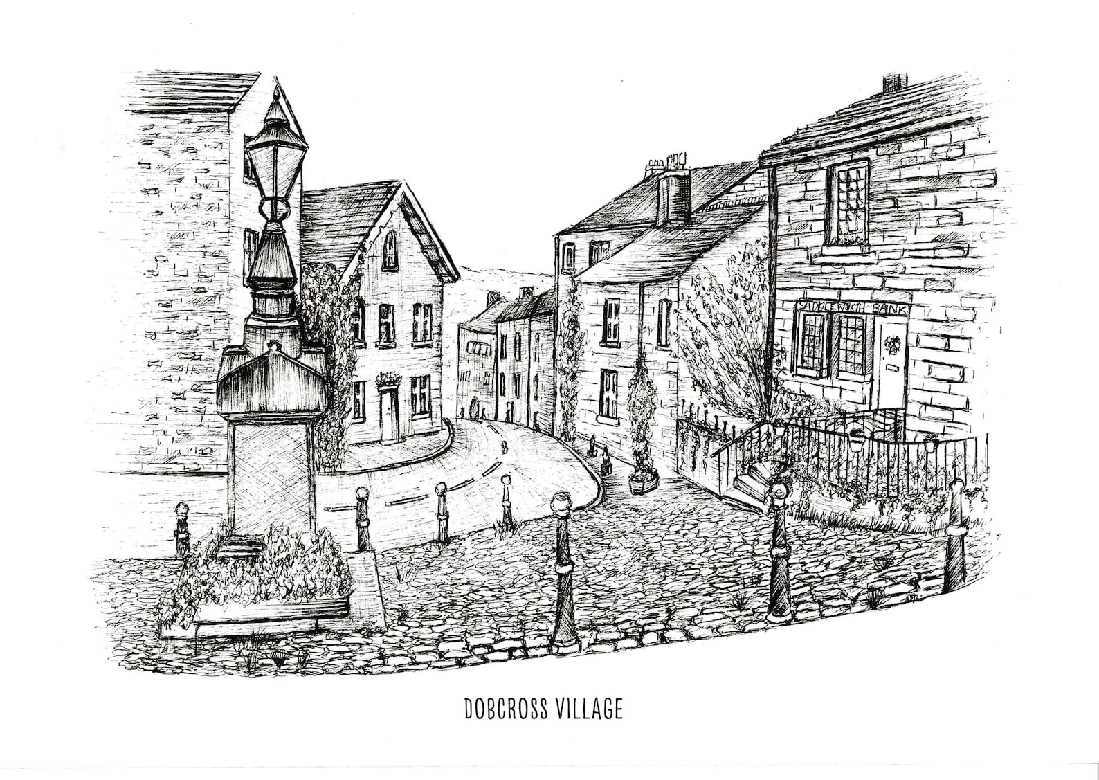 Dobcross Village Sketch A4 Print Drawing Wall Decor Home - Etsy