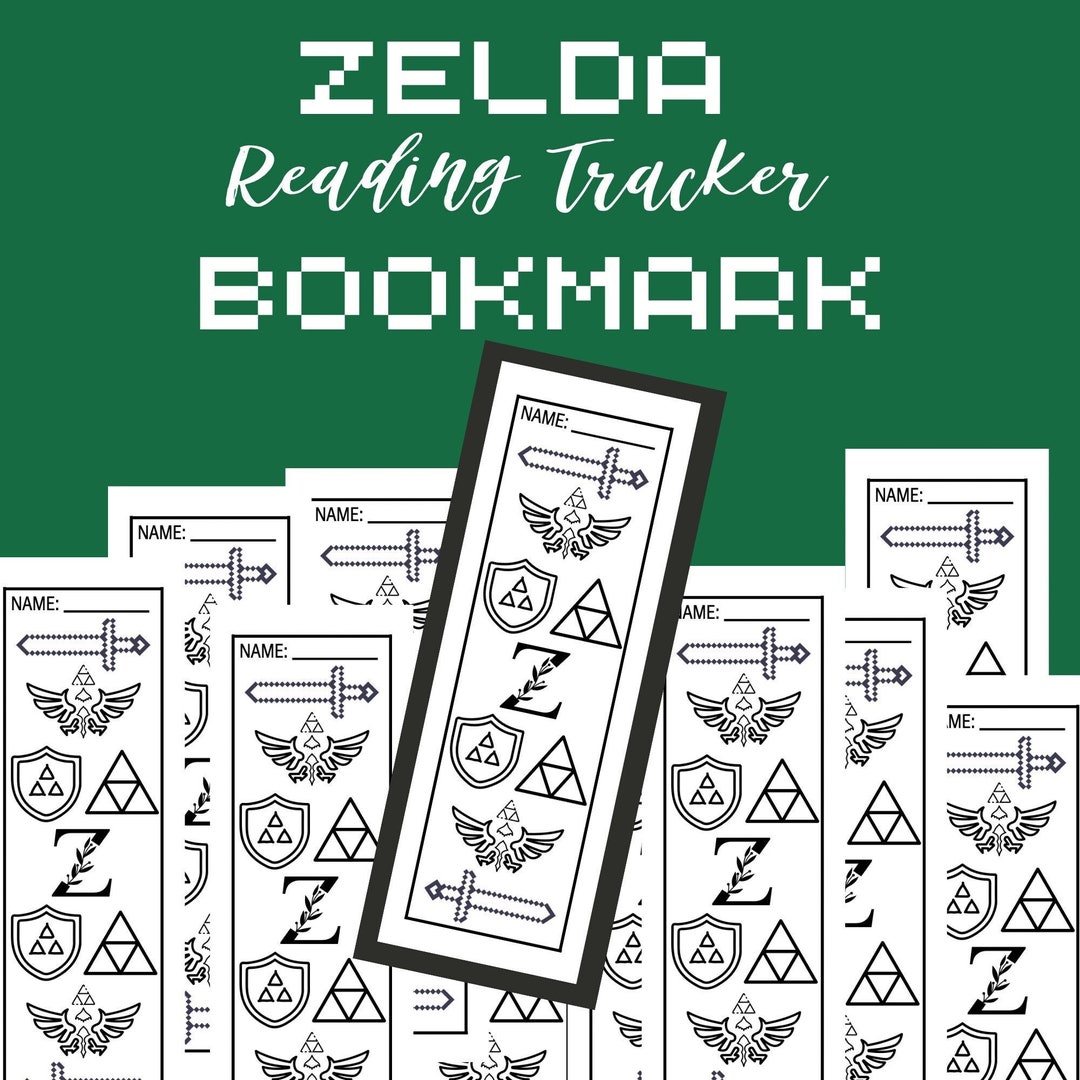 Zelda Reading Tracker Bookmark for Kids, Boys, Girls, Printable ...