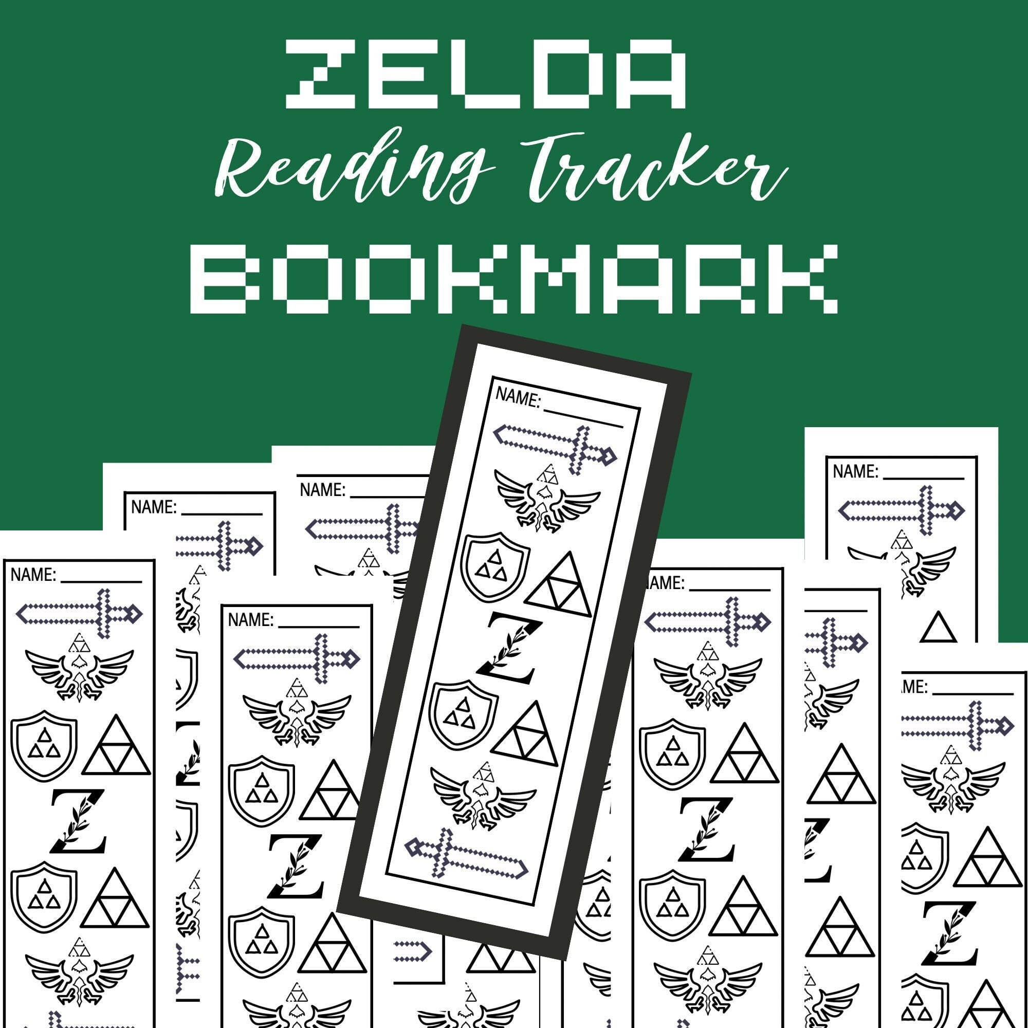 Zelda Reading Tracker Bookmark for Kids, Boys, Girls, Printable ...