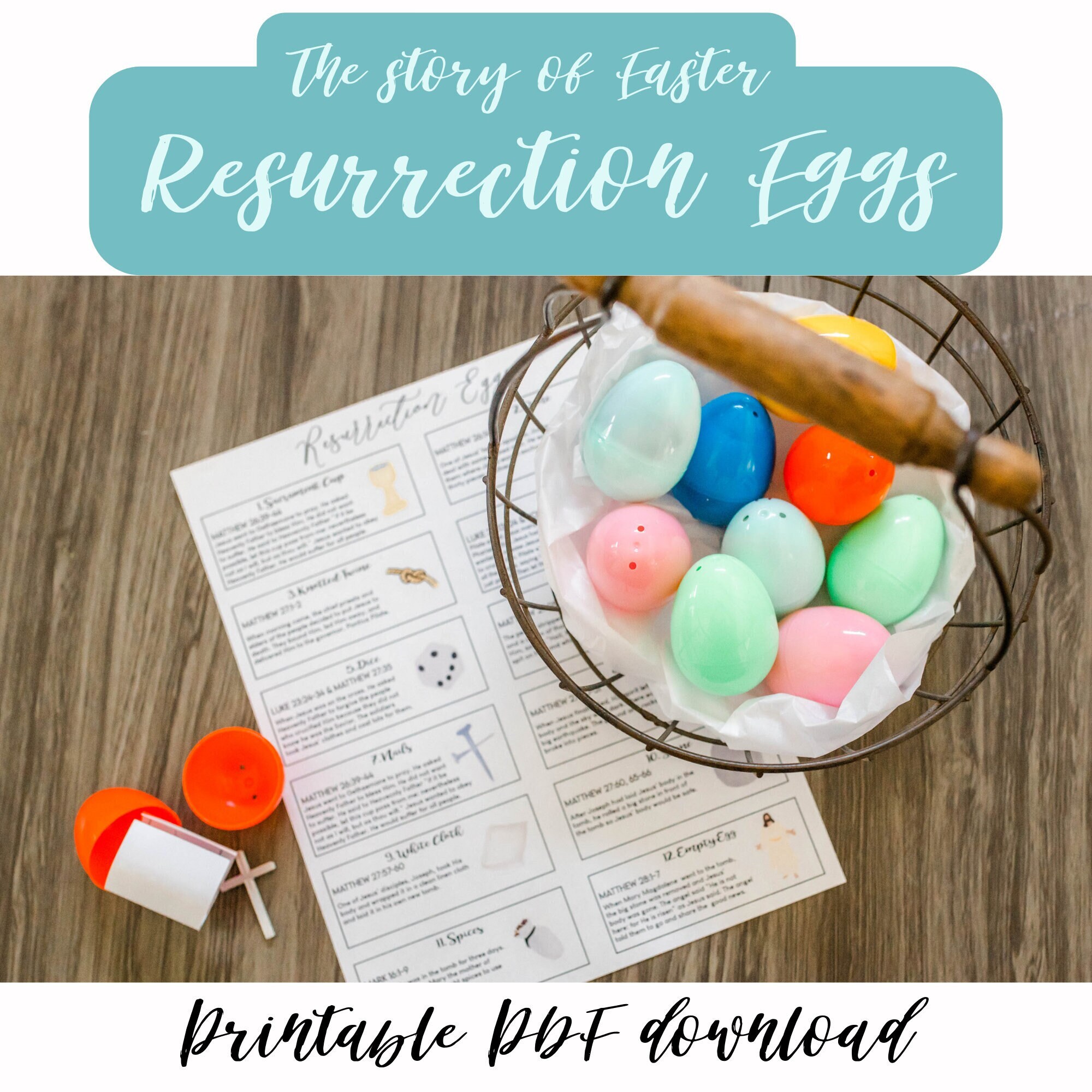 Easter Resurrection Eggs Printable Water Color Lds - Etsy