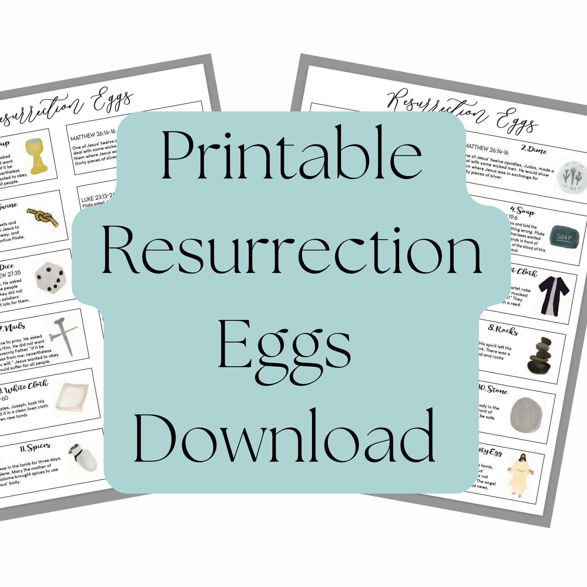 Easter Resurrection Eggs Printable Water Color Lds - Etsy
