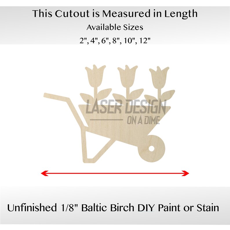 Wooden Cutout Wheel Barrel W/ Tulip Wooden Blank DIY Craft - Etsy