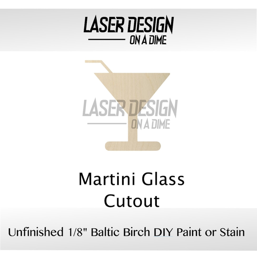 Martini Cutout, Summer Drink, Cocktail, Wooden Blank, DIY Craft, Paint ...
