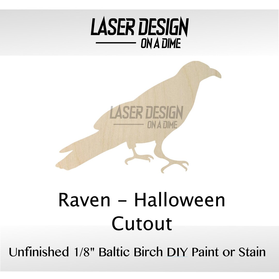 Raven Bird, Halloween, Wooden Blank, DIY Craft, Paint Party, Make Your ...