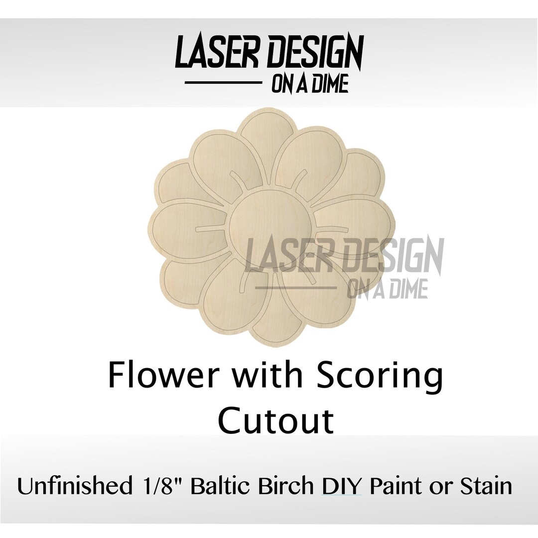 Wooden Cutout Flower With Scoring, Wooden Blank, DIY Craft, Paint Party ...
