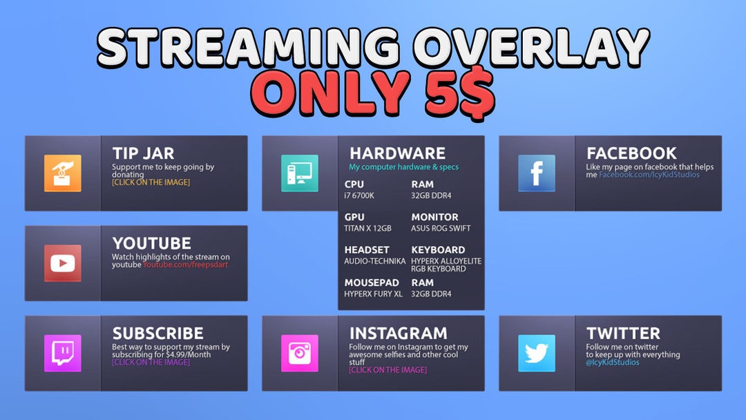 Custom Professional Streaming Overlay [digital] - Etsy