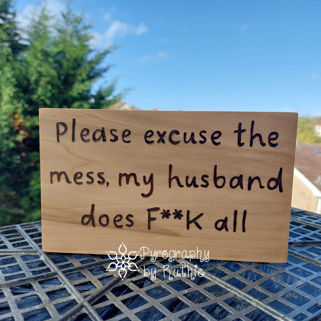 Excuse the Mess Funny Sign - Etsy