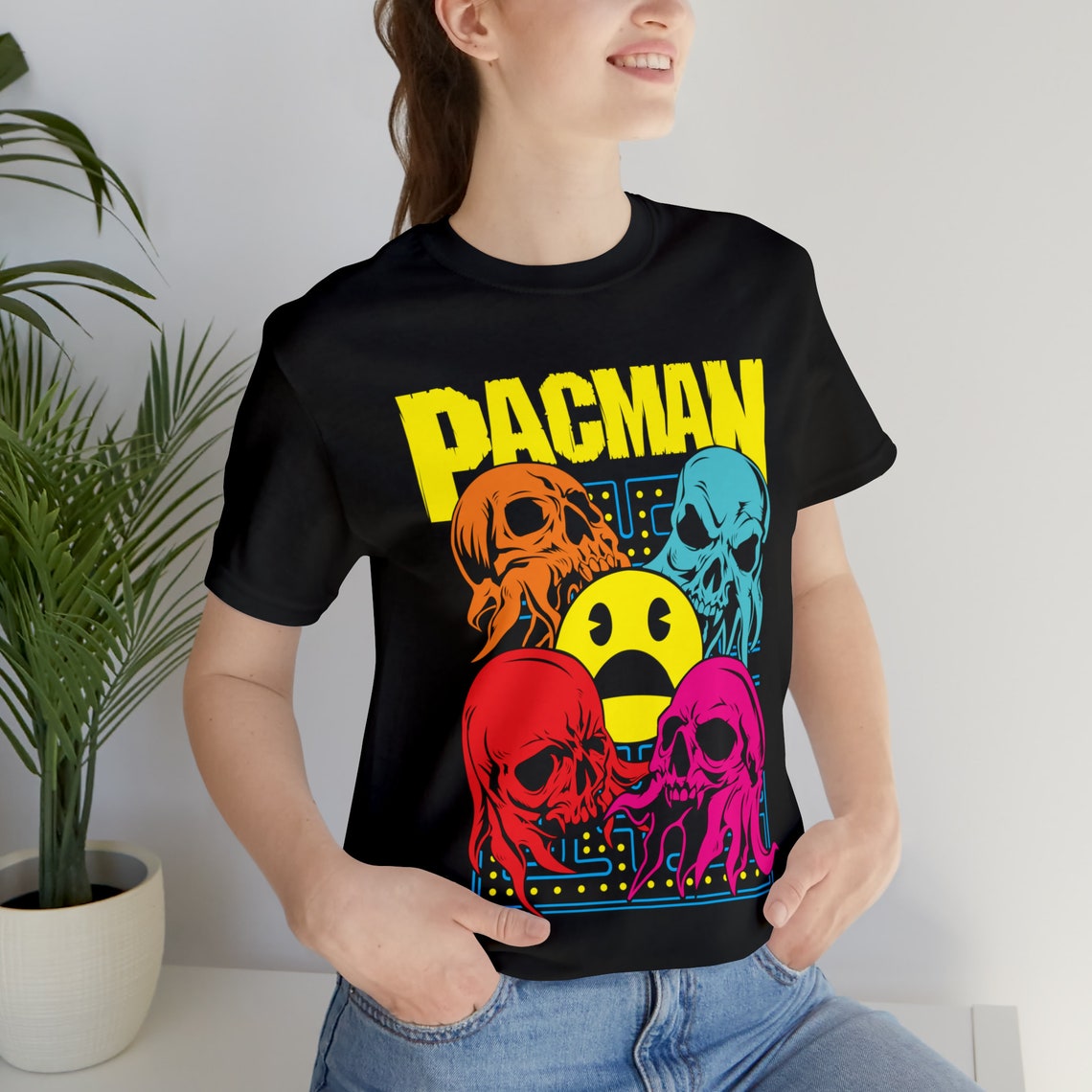 Vintage Arcade Game Shirt Classic Retro Design With Gaming Icons ...