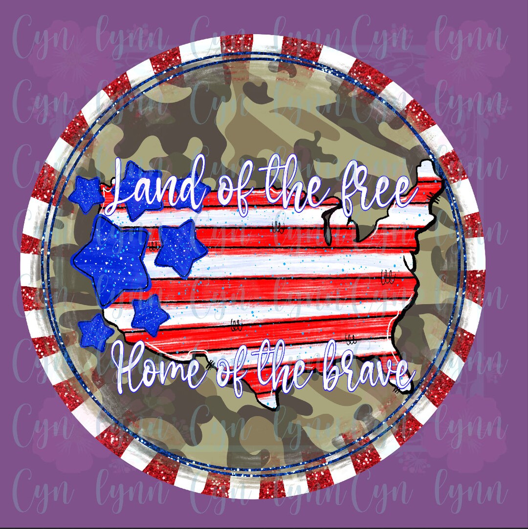 Free and Brave USA Flag PNG Digital Download - Etsy