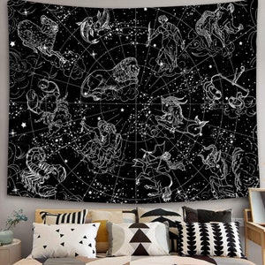 Beautiful 12 Constellation Tapestry, Tarot , Boho for Wall Hanging for ...