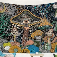 Cottagecore Enchanted Forest Tapestry, Indie Room Mushroom Decor, Large ...