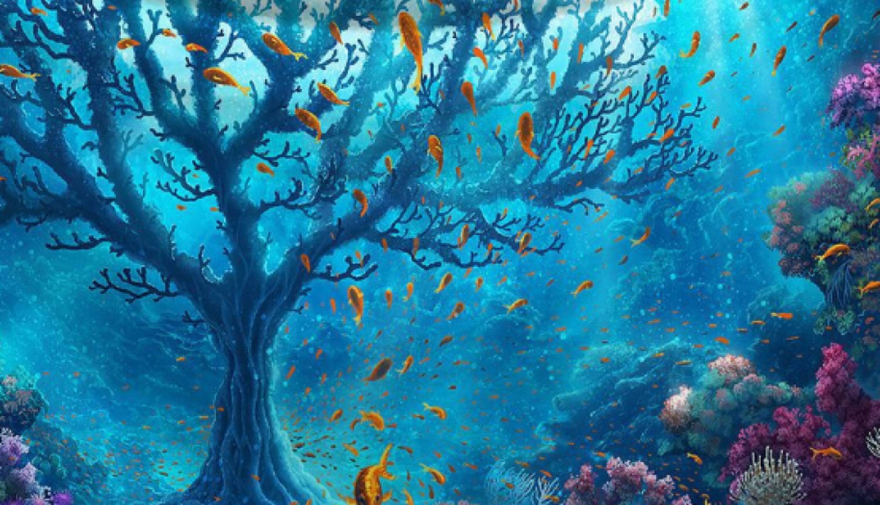 Beautiful Forest in the Sea Tapestry Ocean Landscape Art Wall - Etsy