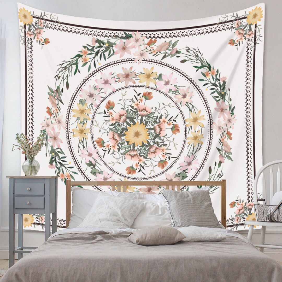 Boho Flower Wall Hangings, Wall Tapestry for Living Room,bedroom,dorm ...