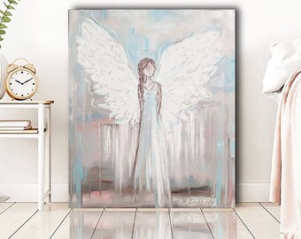 Angel Canvas Art | Etsy
