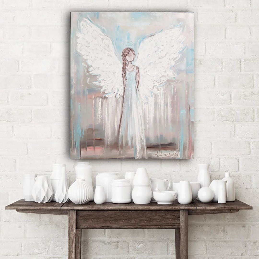 CUSTOM ORIGINAL Art Painting on Canvas Abstract Angel Painting Oil ...