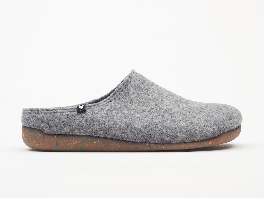 Koti Soft Eco Felt Mule Slippers, Rubber Soles, 100% Recycled - Etsy
