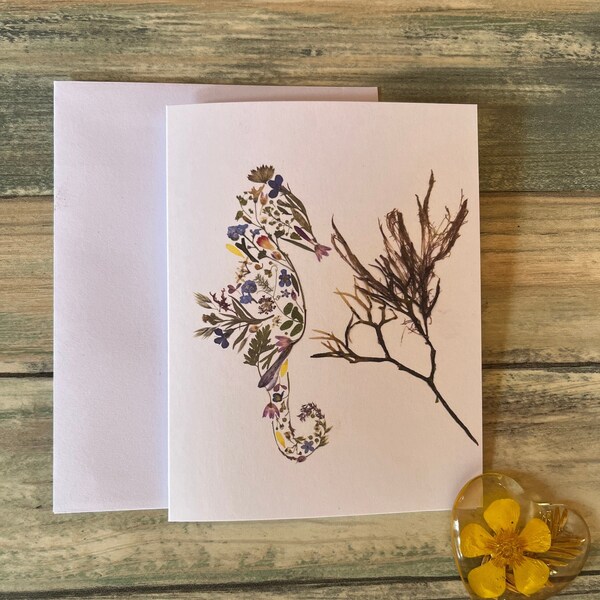 Seahorse Card - Etsy