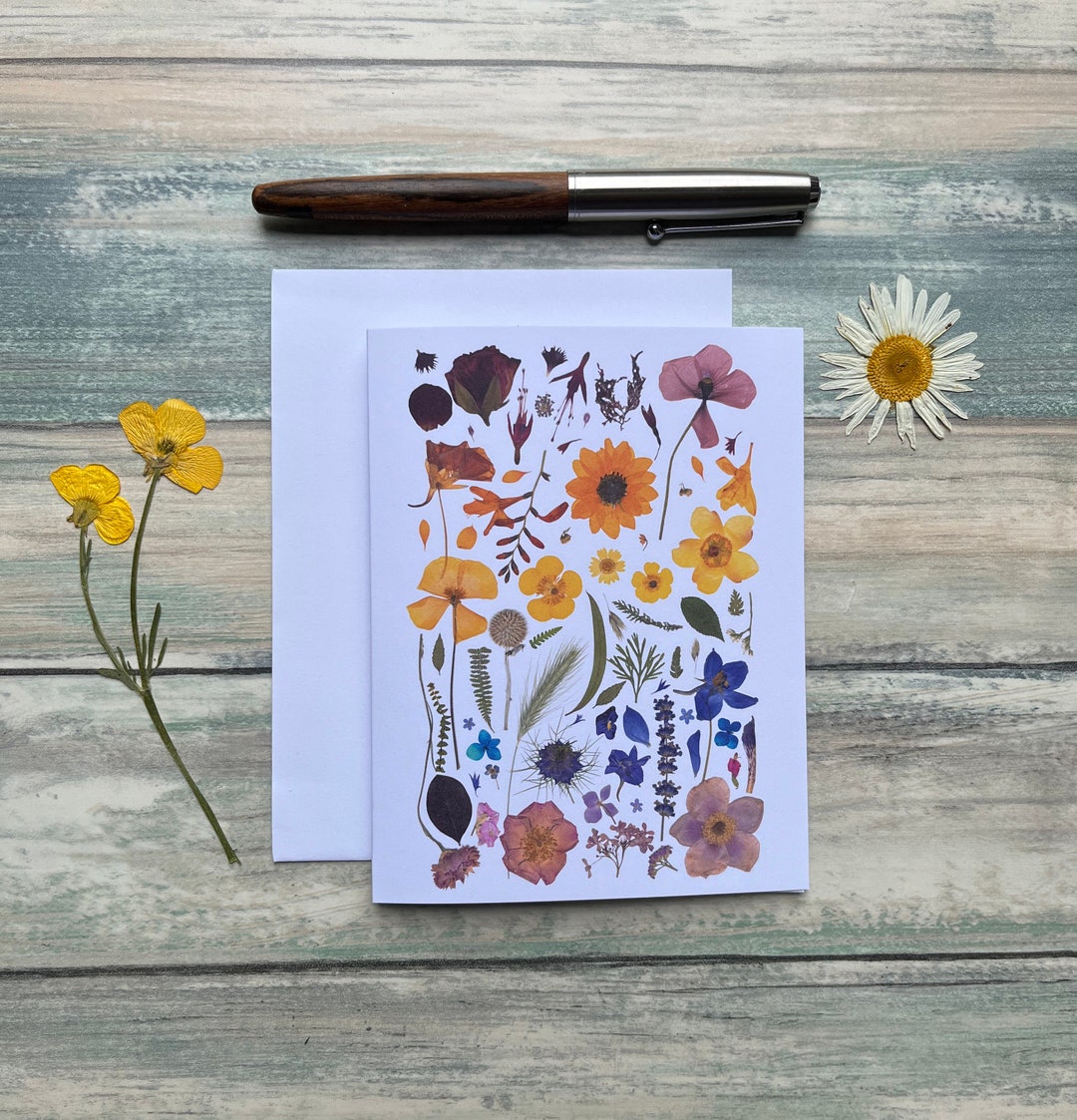 Pressed Flower Greeting Card Rainbow Card Birthday Card Friendship ...