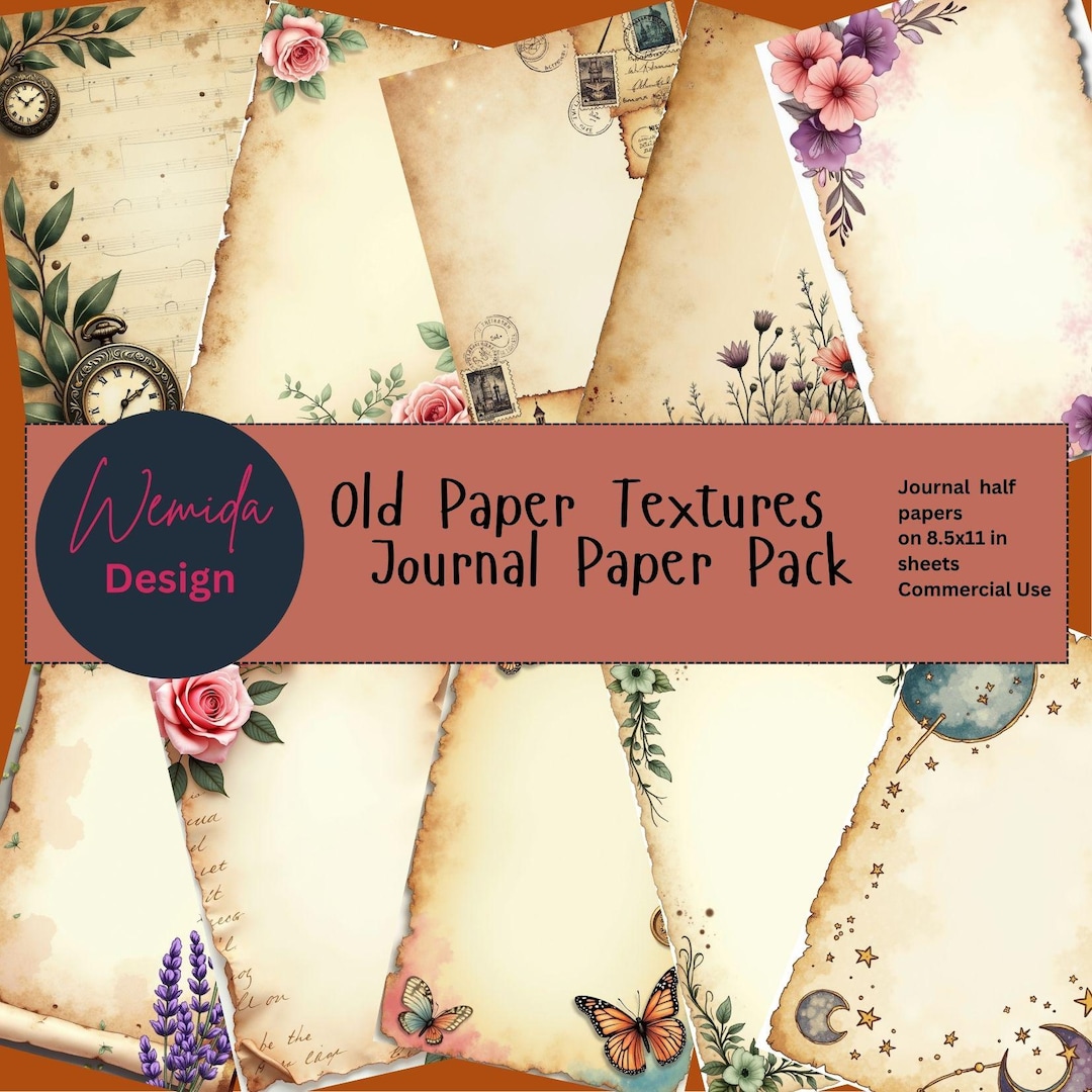 Vintage Paper Textures | Antique Printable Backgrounds (digital ...