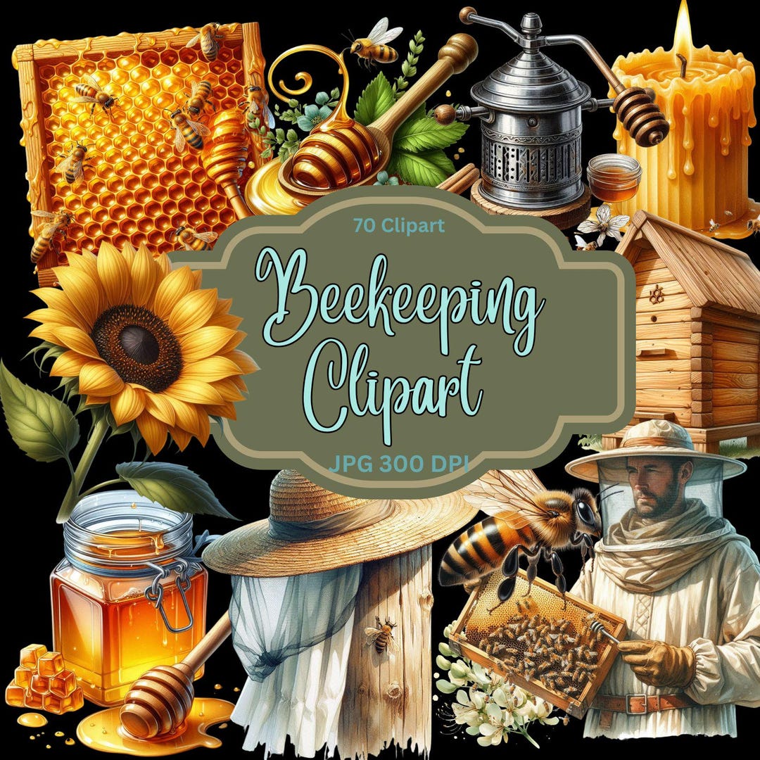 Beekeeping Clipart Bundle | Realistic Watercolor Honey Bees | Hives ...