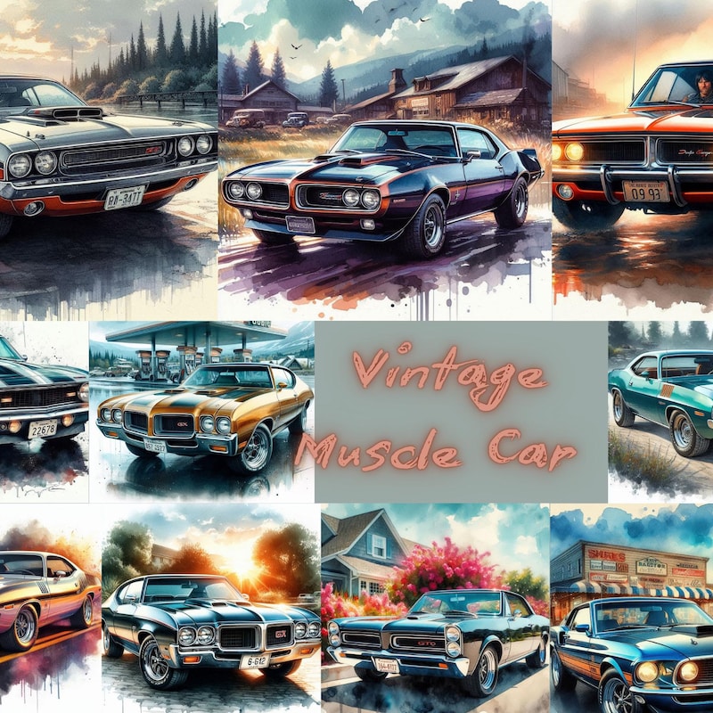 Muscle Car Print - Etsy