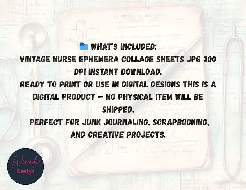 Vintage Nurse Ephemera, Watercolor Journal Pages (digital Download) - Etsy
