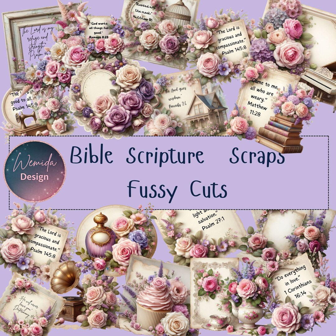 Christian Junk Journal Printable, Vintage Scripture Scraps, Bible ...