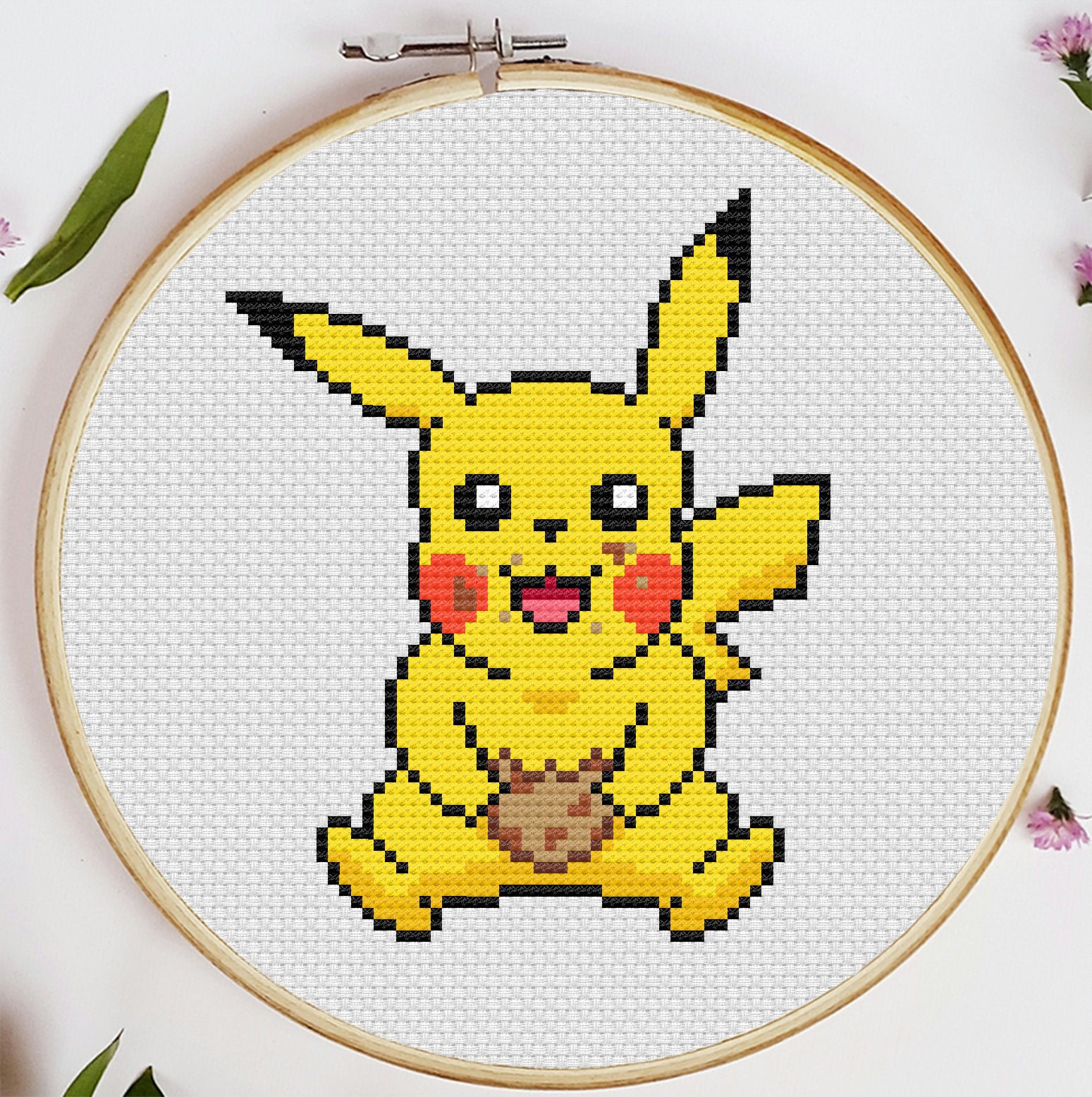 Pikachu With Cookie Pokemon Cross Stitch PDF Pattern - Etsy