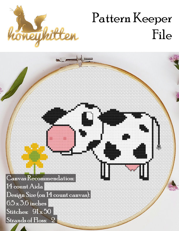 Cute Cow Cross Stitch PDF Pattern - Etsy