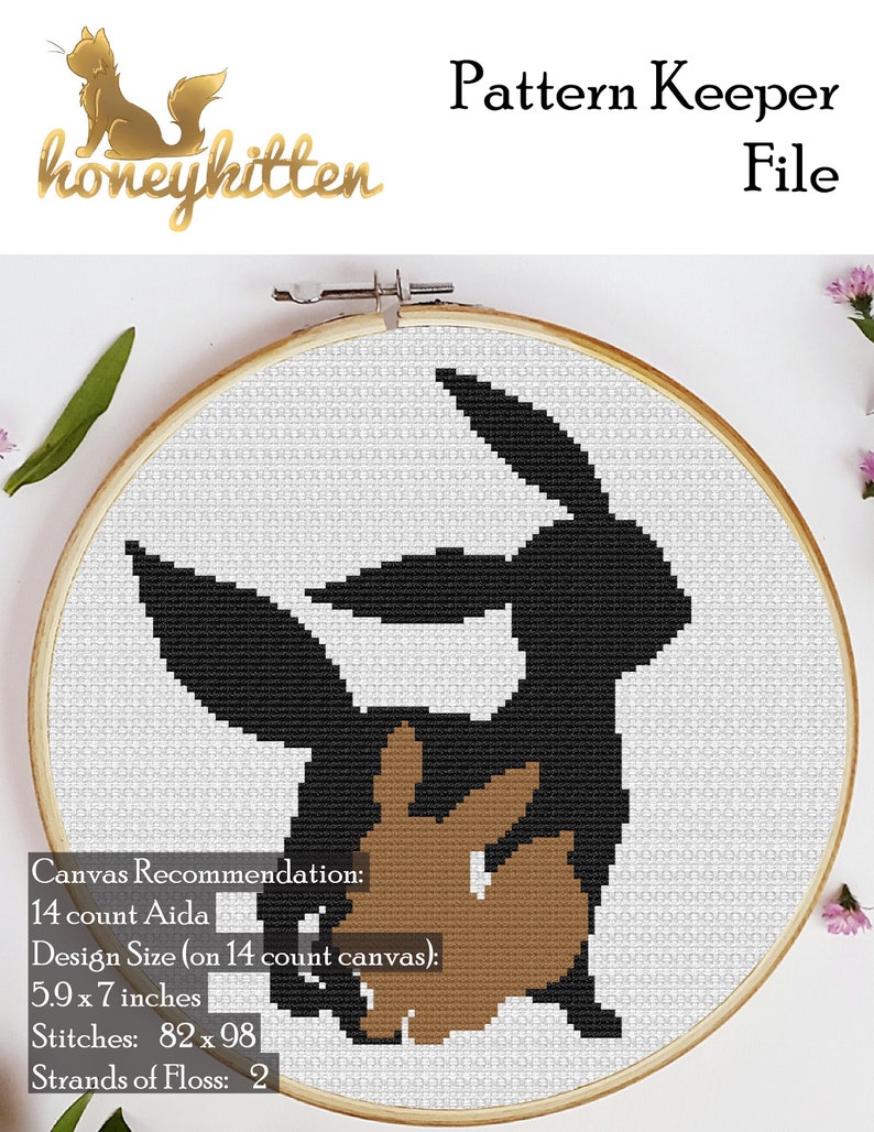 Eevee & Umbreon Pokemon Cross Stitch PDF Pattern - Etsy