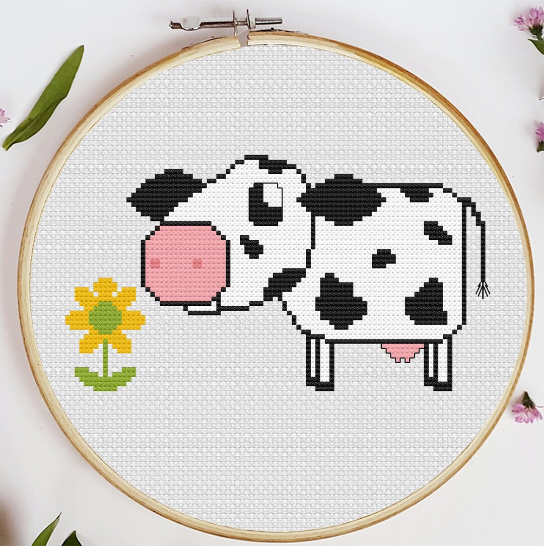 Cute Cow Cross Stitch PDF Pattern - Etsy