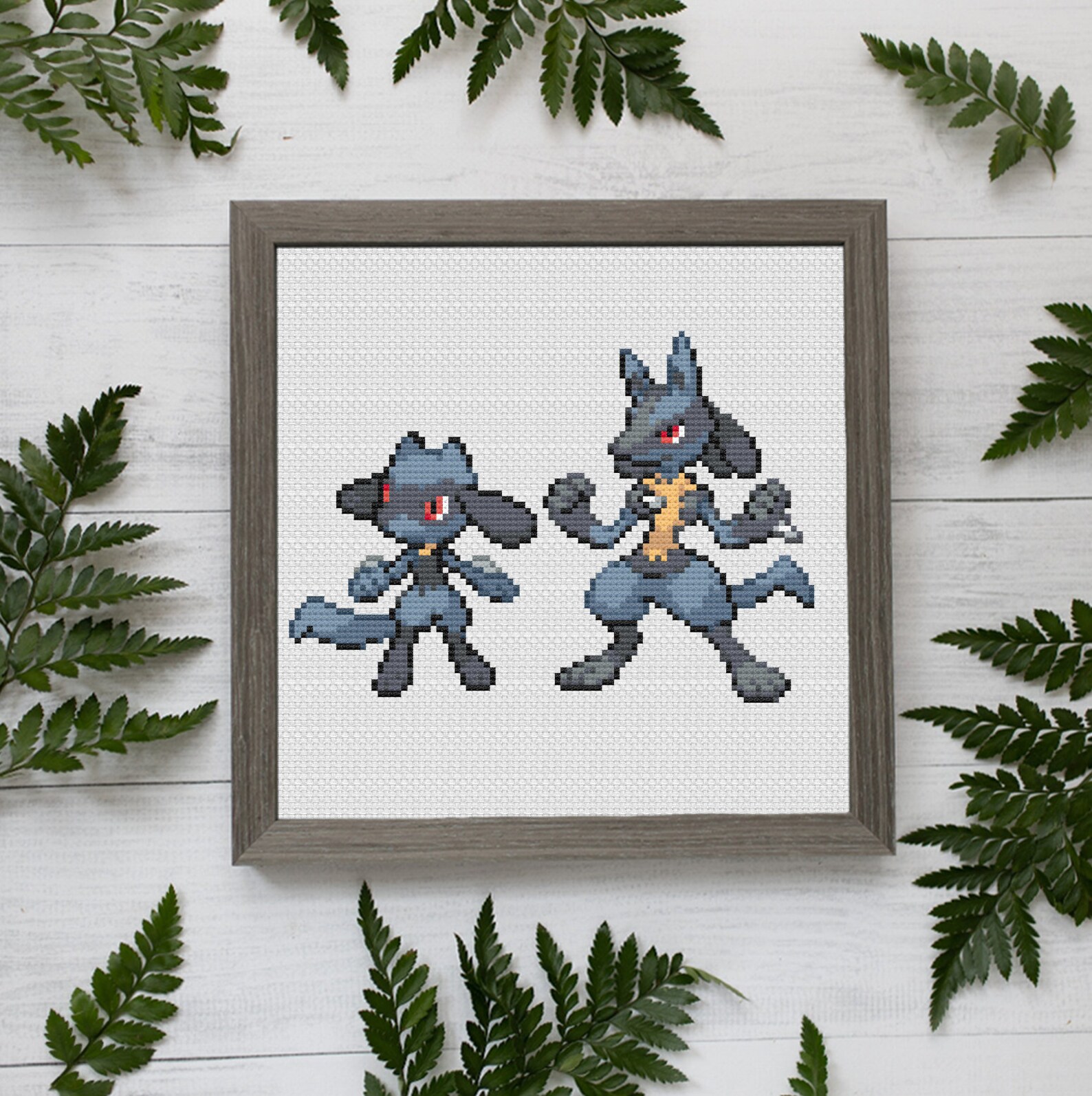 Riolu & Lucario Pokemon Cross Stitch PDF Pattern - Etsy