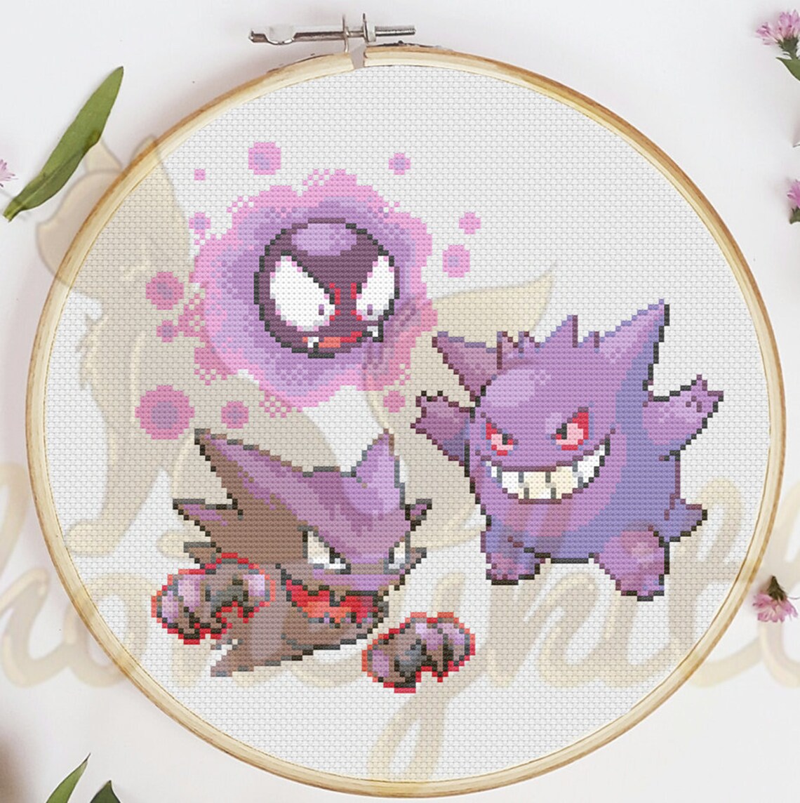 Gengar Evolutions Pokemon Cross Stitch PDF Pattern - Etsy