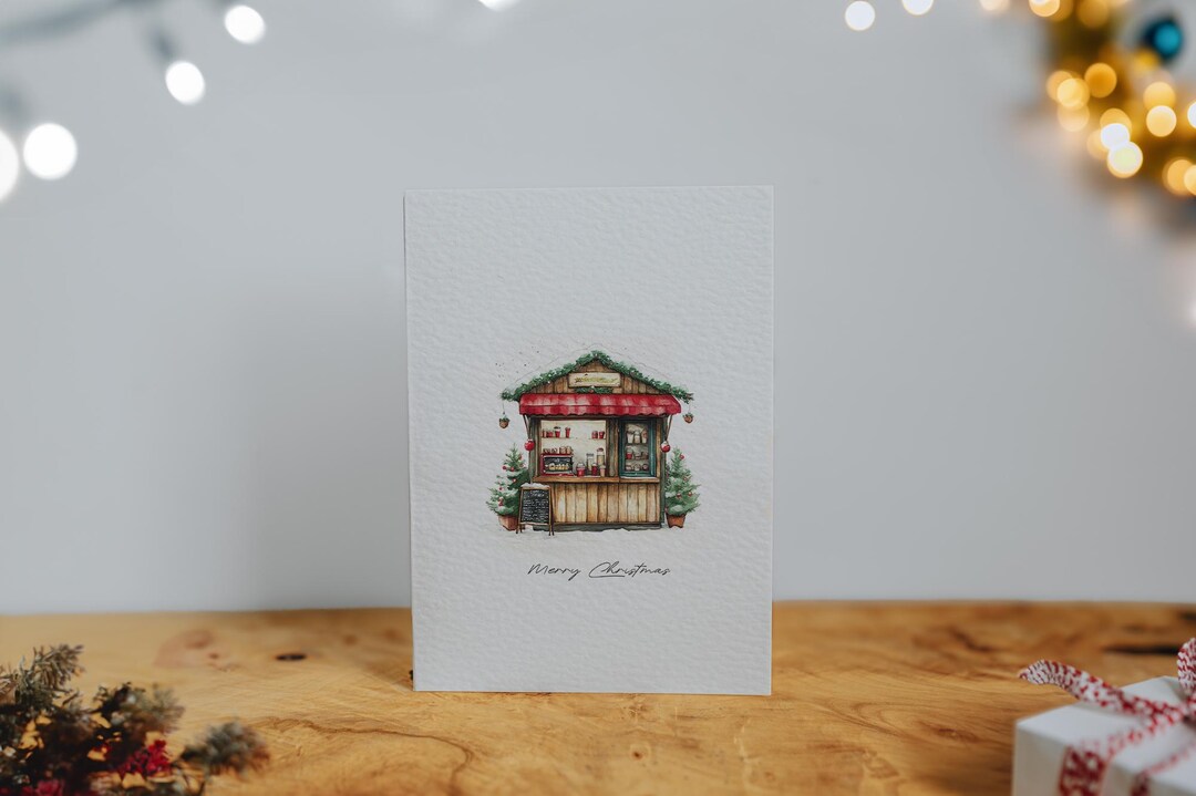 A6 Christmas Cards Coffee Hut Christmas Tree Card 5 Pack - Etsy