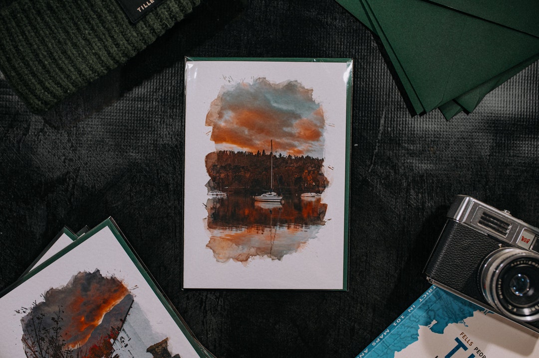 Lake District Fell Foot Greeting Card / Birthday Card A5 / Green ...