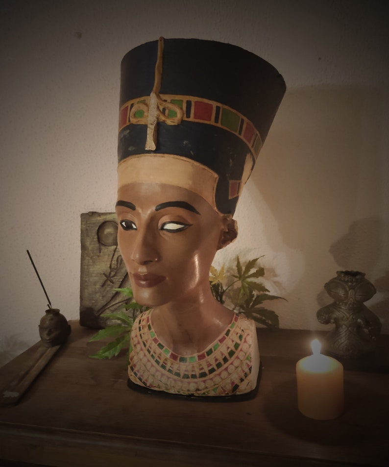 Nefertiti Bust (nofretete). Real Size, Hand Painted and Aged by ...