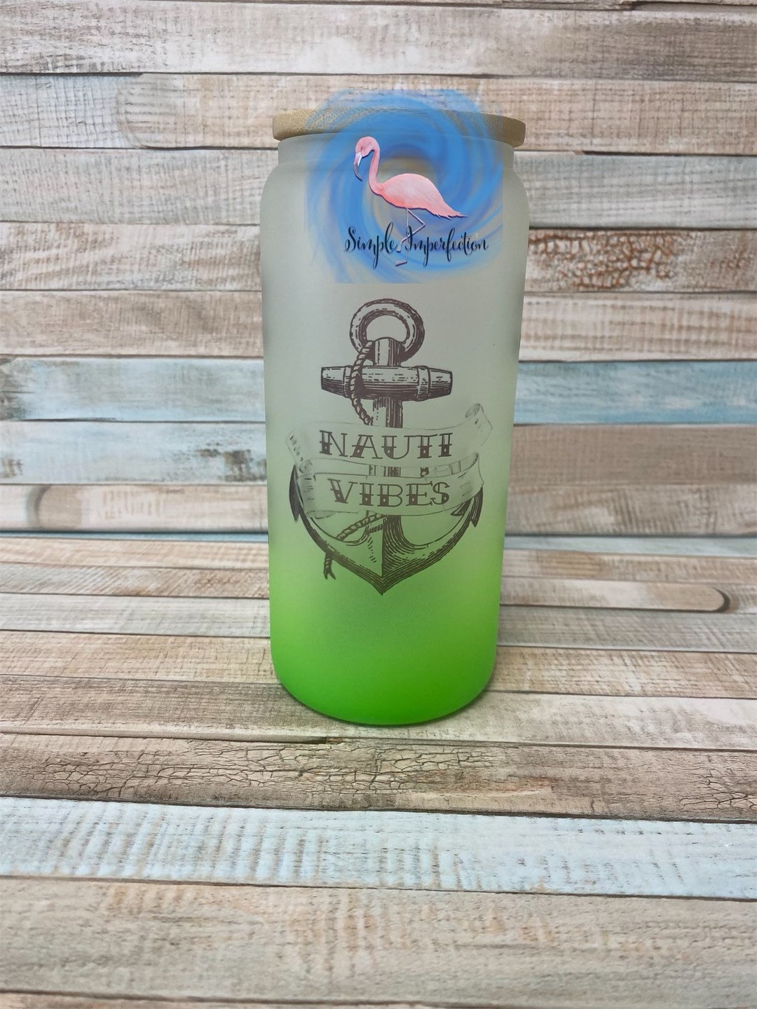 Ombré Anchor Beer Can Glass | Nauti Vibes, Summer Beverage (20oz) - Etsy