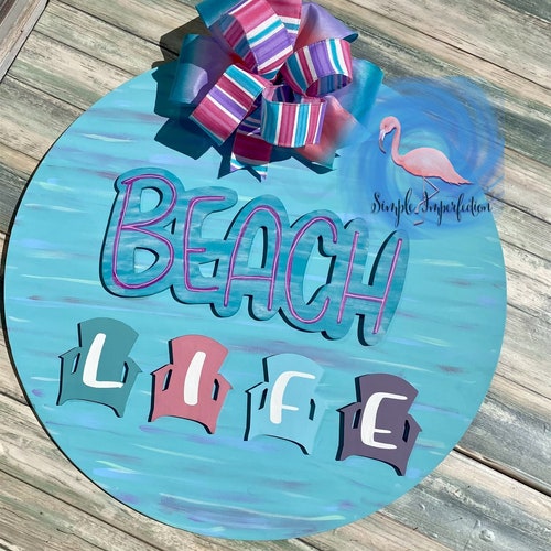Beach Themed Summer Welcome Door Sign/hanger - Etsy
