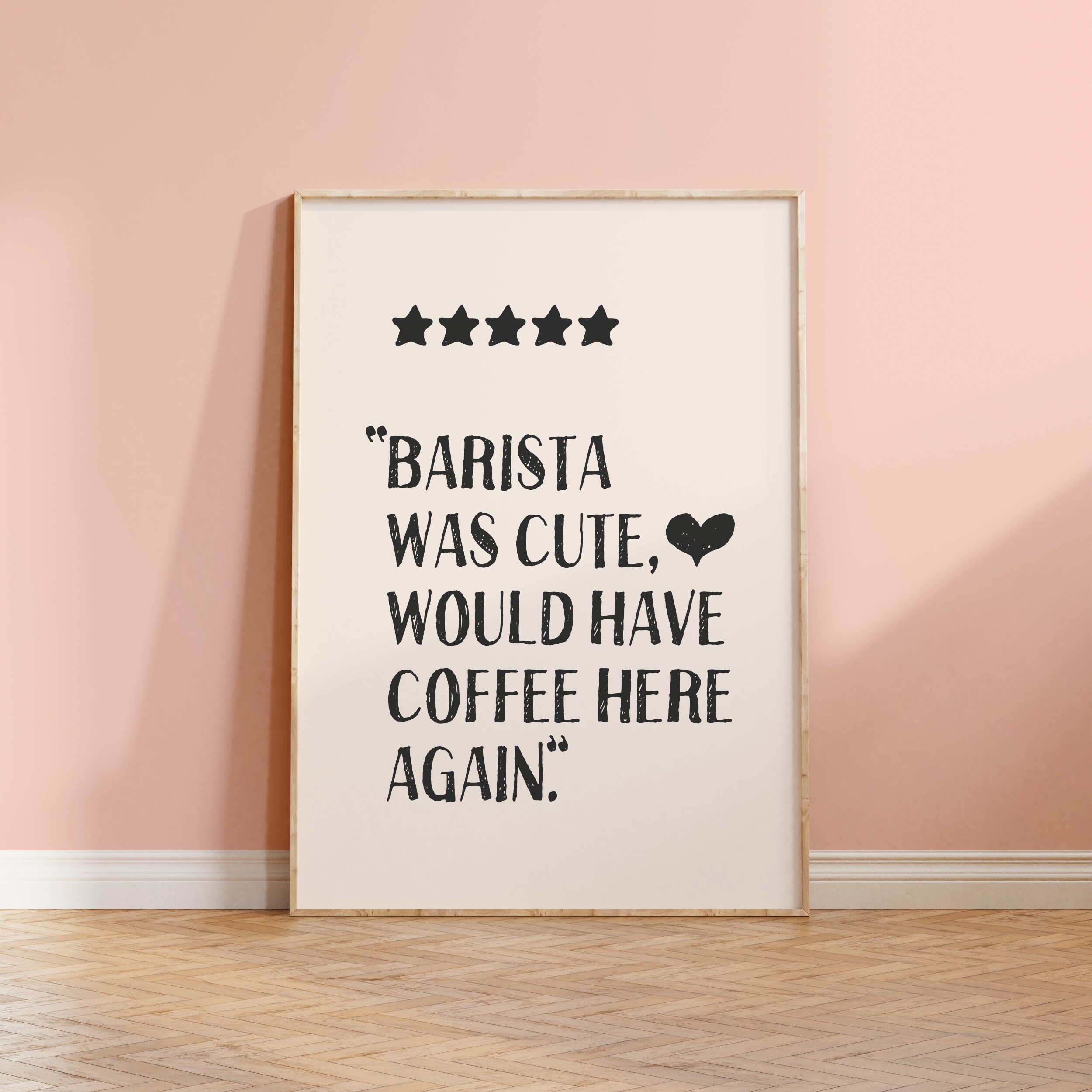 Barista Was Cute Wall Art Print Home Decor for Kitchen and Coffee ...