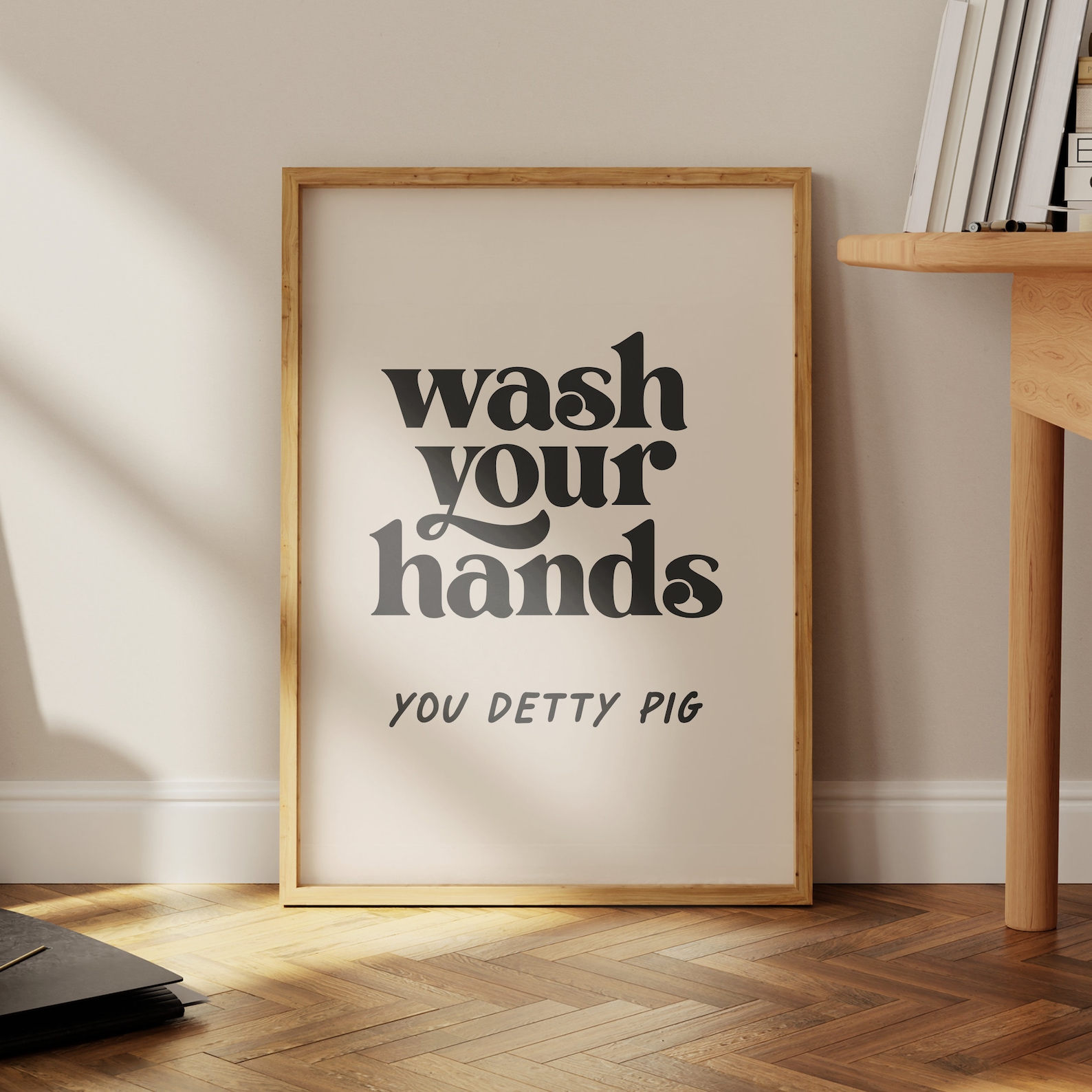 Wash Your Hands You Detty Pig Bathroom Wall Art Print Home Decor and ...